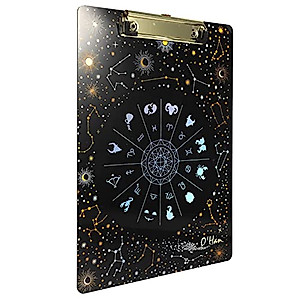 NUOBESTY Plastic Folders 4pcs Size Low Office Decorative Pattern Clipboard Storage for Nurses Profile Paper Case Exam Board with Letter Teacher Document Holder Conference File