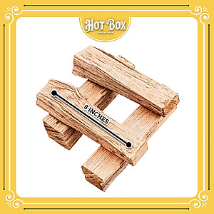 HOT BOX Kiln-Dried Oak Cooking Wood - 8 Inch Cut Logs For Portable Wood-Fired Pizza Ovens and Smokers, 1 Box (1300 Cubic Inches)