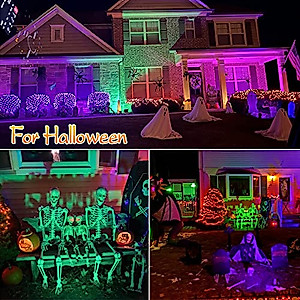 MGKZ Solar Spot Lights Outdoor, Multi-Color Waterproof Solar Landscape Lighting RGB Spotlights Solar Outdoor Lights Halloween Christmas Decoration Lights for Garden Backyard Pool Flag, 2 Pack