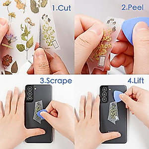 Morld 4 Pack Vintage Rub On Transfers Plant Stickers - 100 Pcs Flower Deco Sticker for Crafts, Wood, Furniture, Fabric, Journaling, Bullet Dairy, Scrapbooking, Planners, Nature Journal