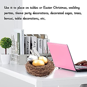 Hamiledyi Rattan Bird Nest Natural Handmade Parakeets Hut Cozy Resting Place Garden Yard Home Party Decor for Doves Canaries Finches Budgies