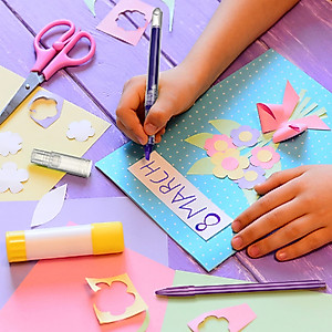 15 Pieces Purple Color Gel Ink Pen Set Quick-Drying, Liquid Ink Rollerball, Medium Point Fluorescent Purple Pens for Offices Schools Stationery Supplies Children Students Teacher