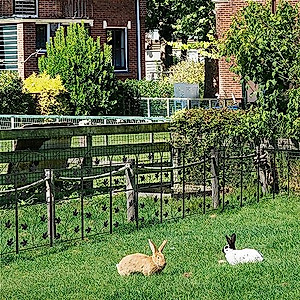 Sunexinlo 3Ft Tall Garden Fence, 15-Pack High Garden Fencing Decorative No dig Animal Barrier Metal Border Fence Panel for Yard, 15 Feet