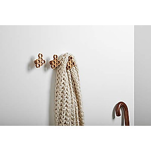 BU Products Honeycomb Wooden Wall Hooks – Set of 3 Wall Mounted Coat Hooks for Hanging Hats, Scarves, Bags, Dog Leads, Towels and More.