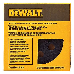 DEWALT Hook And Loop Pad for Sanders, 5-Inch, 8-Hole (DWE64233)