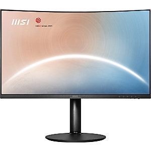 MSI Modern MD271CP, 27" Monitor, 1920 x 1080 (FHD), Curved VA, 75Hz, TUV Certified Eyesight Protection, 4ms, HDMI, Displayport, USB C, Tilt, Swivel, Height Adjustable, Pivot,Black