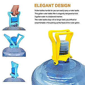 Drinking Water Bottled Handle, 5 Gallon Water Bottle Handle, Energy Saving Ergonomic Water Bottle Carrier 2pcs(Yellow)