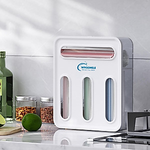 WINSOMELE Kitchen Storage Organizer for Drawer - Premium Kitchen Cabinet Organizers and Storage Solution - Perfect for Plastic and Sandwich Bag Organization