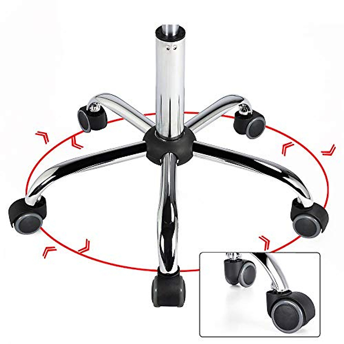 Yaheetech Height Adjustable Rolling Swivel Salon Stool Chair Hydraulic Ergonomic with Backrest Wheels for Tattoo Massage Facial Spa Manicure Dentist Clinic,Black