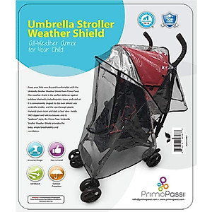 Primo Passi - Umbrella Stroller Weather Shield | Stroller Rain Cover Universal | Breathable Waterproof Baby Stroller Travel Weather Shield