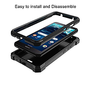 HAIJ for Nokia C100 case, with Tempered Glass Screen Protector 360 Full-Body Soft TPU Bumper Shockproof Silicone Protective Phone Cover Case for Nokia C100 N152DL (Black)