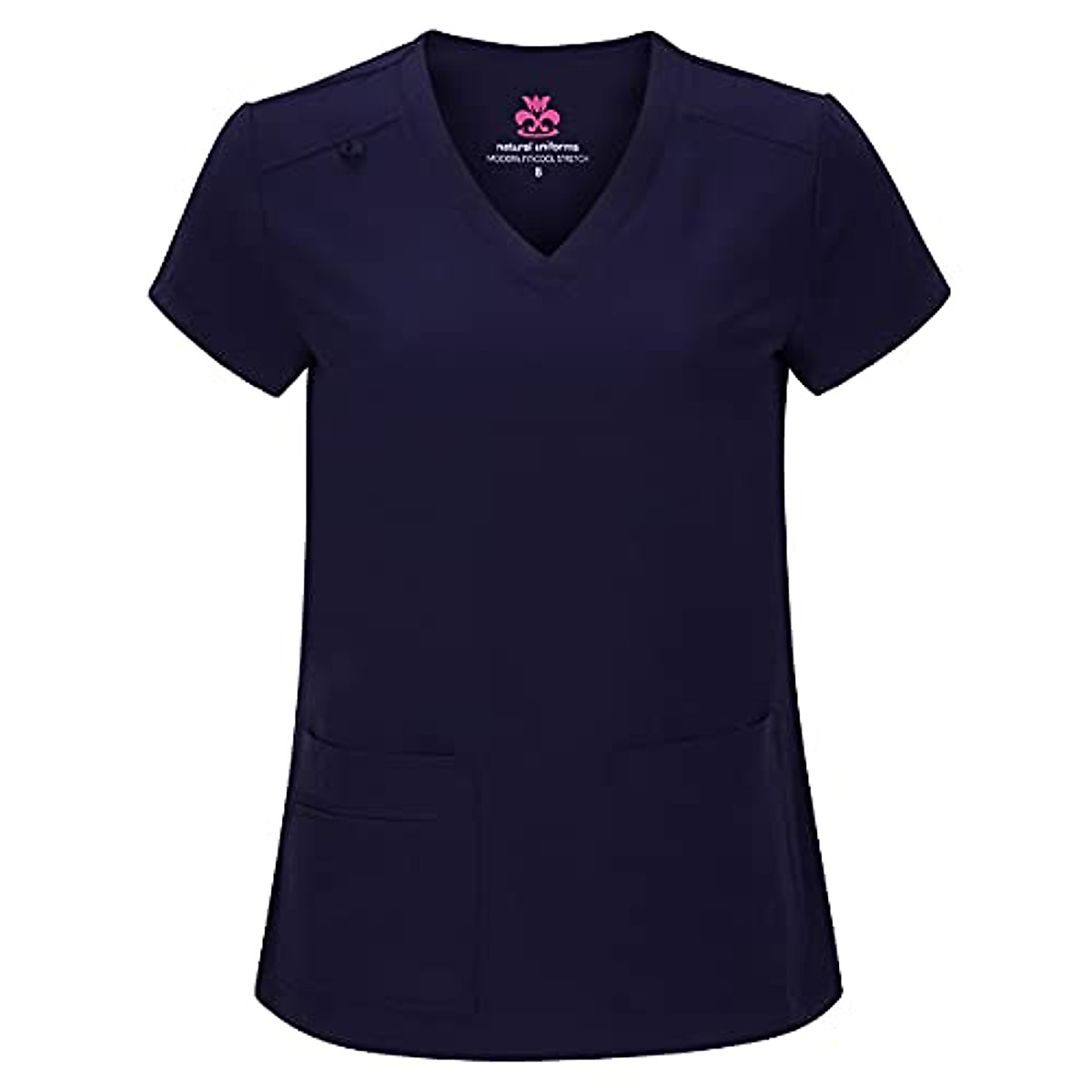 Natural Uniforms Women's Cool Stretch V-Neck Top and Cargo Pant Set (True Navy Blue, X-Large)