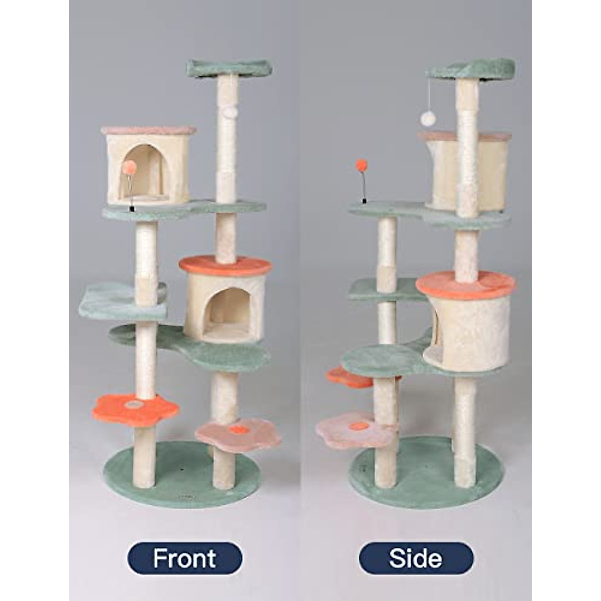 HYABi 63 inch cat Tree Creative Flower cat Climbing Frame cat Apartment with Flower Rest Platform(Large 7 Platforms)