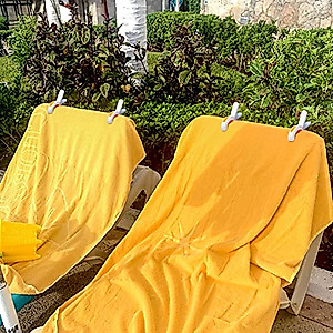 WaaWee Beach Towel Clips Clamps- 6 Pack Plastic Large Pool Chair Clips 5 Inch Clothespins Windproof Clips Clothes Pegs for Beach Chairs Cruise Chair (Orange)