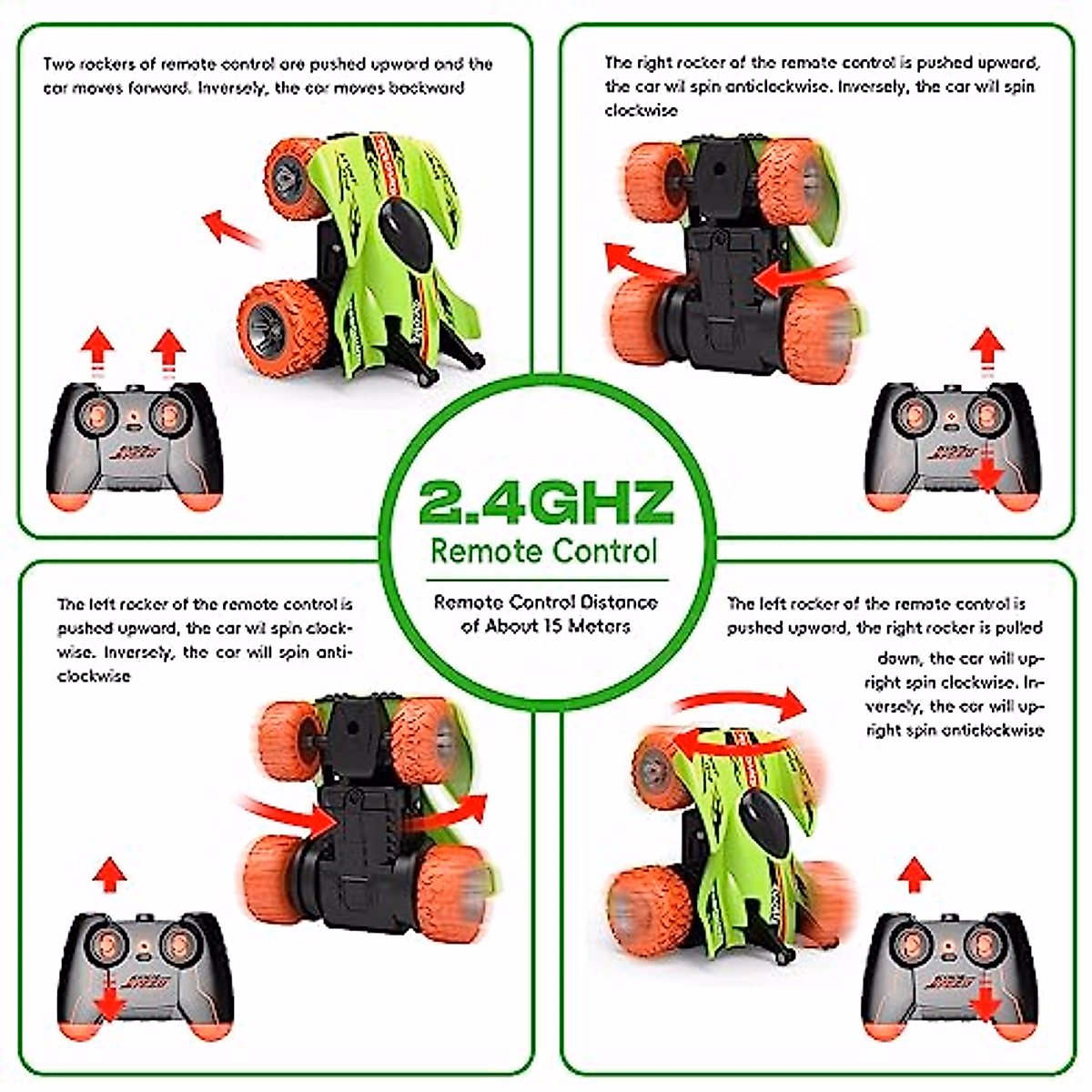 Remote Control Car Toys for Kids: Birthday Car Gift for Kids Year Age 4-7 8-12 | Hobby RC Cars 360° Rotating Stunt Car for Kids Toys Boys 6-8 | Outdoor Indoor Toy for 3 4 5 6 7 8 Year Old Boys Girls