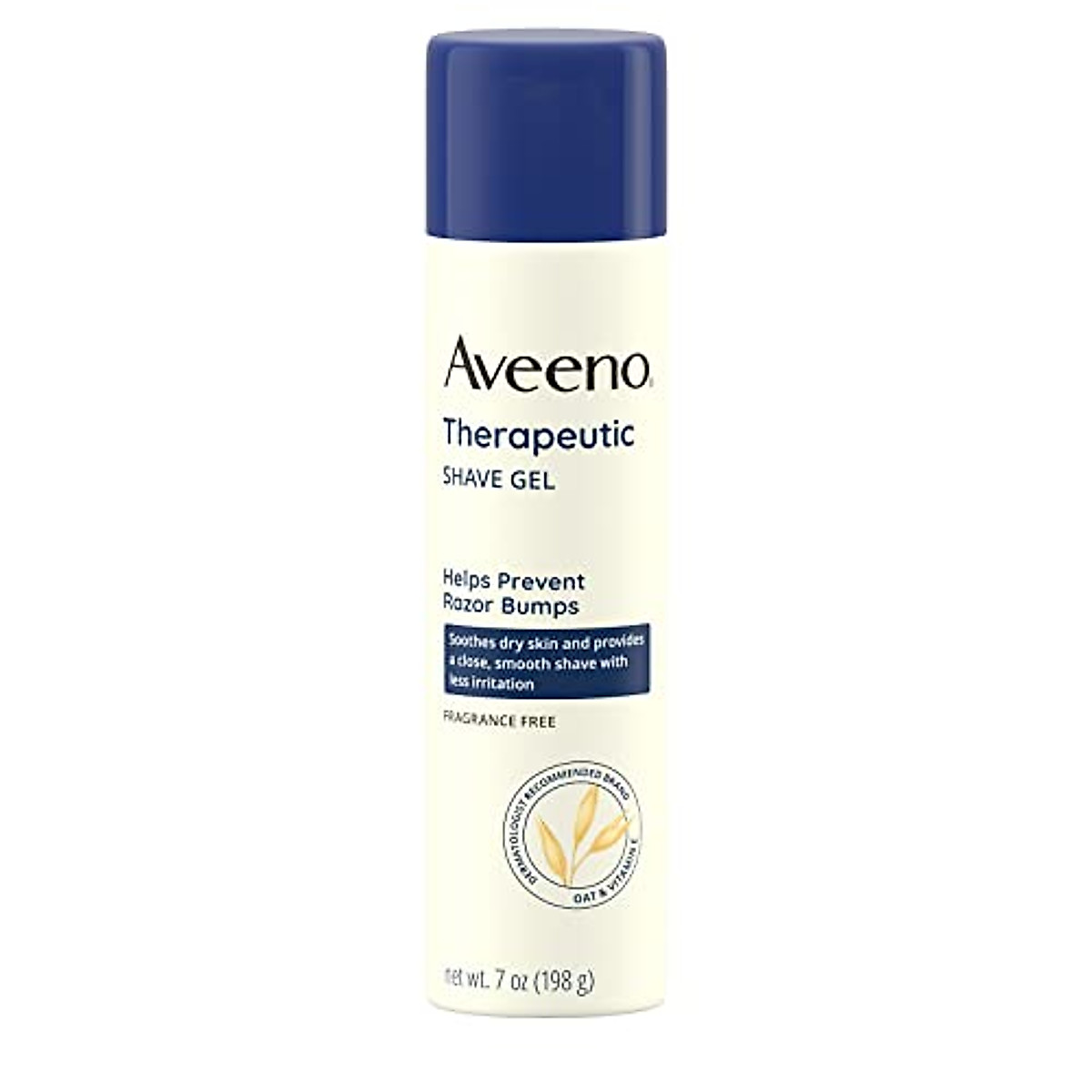 Aveeno Therapeutic Shave Gel with Oat and Vitamin E to Help Prevent Razor Bumps, Soothes Dry Skin and Provides a Close, Smooth Shave with Less Irritation, Fragrance-Free, 7 oz