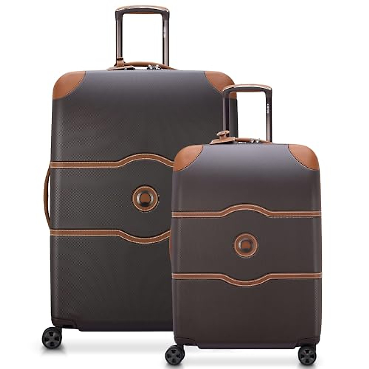 DELSEY PARIS Chatelet Air 2.0 Hardside Luggage with Spinner Wheels, Chocolate Brown, 2 Piece Set, (24/28)