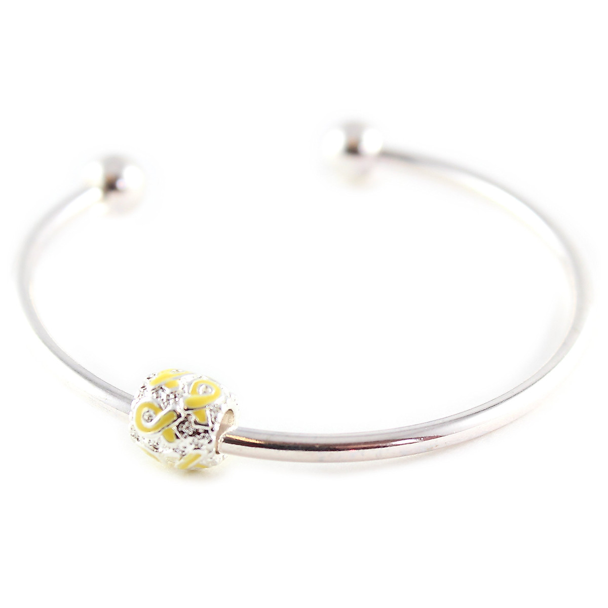 Awareness Products Warehouse Yellow Multi Ribbon Charm on Cuff Bracelet Buy 1 Give 1