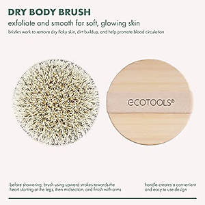 EcoTools Dry Body Brush, For Post Shower & Bath Skincare Routine, Removes Dirt & Promotes Blood Circulation, Helps Reduce Appearance of Cellulite, Eco-Friendly, Vegan & Cruelty-Free, 1 Count