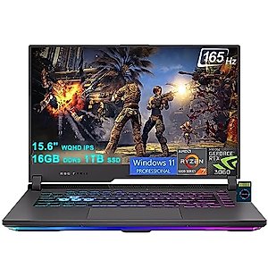 Asus ROG Strix G15 Gaming Laptop | 15.6" WQHD 165Hz 100% DCI-P3 | AMD 8-Core Ryzen 7 6800H (>i7-11370H) | 16GB DDR5 1TB SSD | GeForce RTX 3060 6GB Graphics | USB-C Backlit Win11Pro + 32GB MicroSD Card