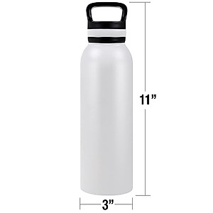 Garfield OFFICIAL Garfield Big Head 24 oz Insulated Canteen Water Bottle, Leak Resistant, Vacuum Insulated Stainless Steel with Loop Cap, White