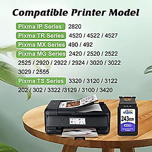 WIZINK 243 Black Ink XXL for Canon Printer Ink 243 PG 243XL 243 XXL cartidges pg-243 for Cannon mg2522 mx490 ts3322 tr4500 tr4520, mx492, mg2520, mg2922, ts302 and ts202