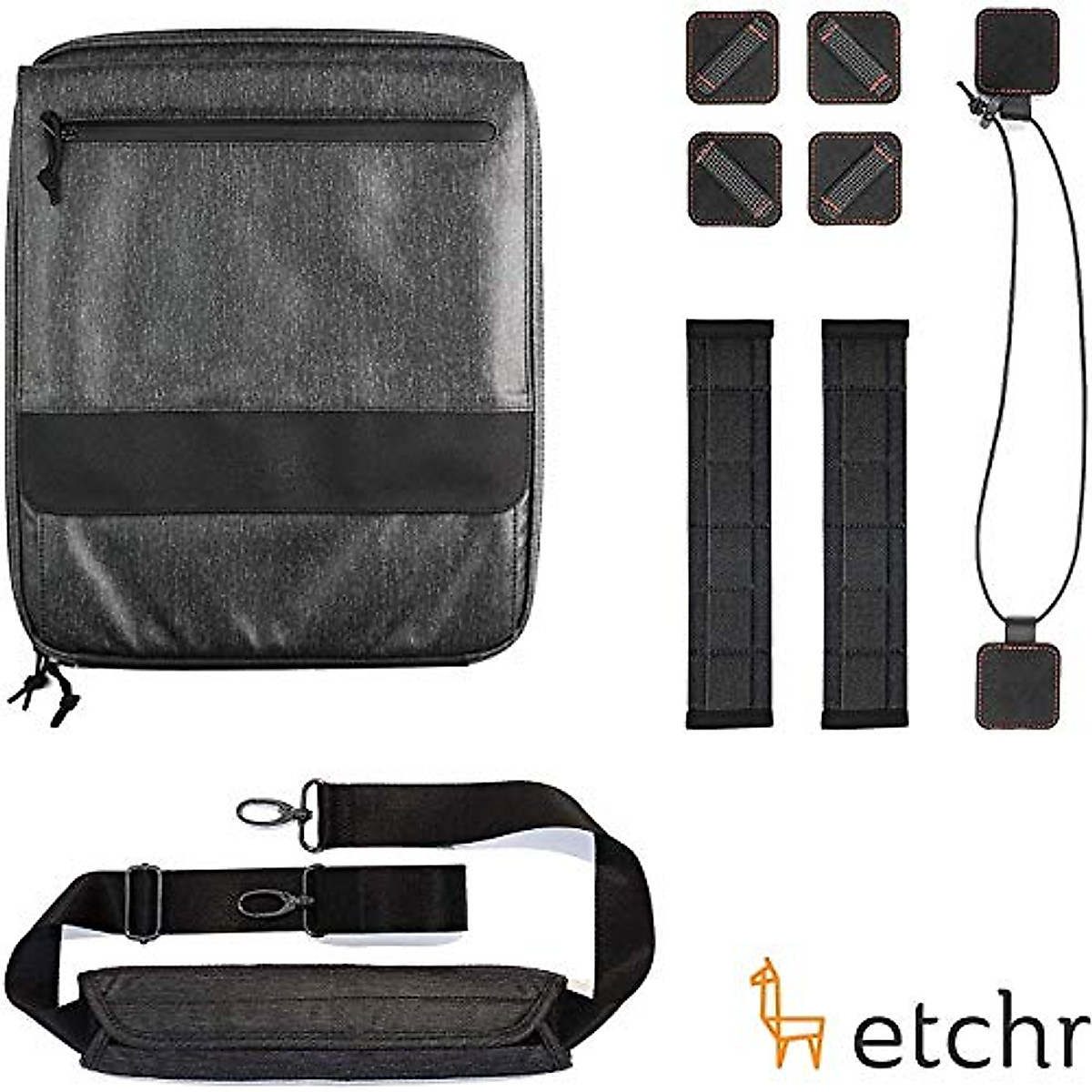 ETCHR Slate Satchel - 2 in 1 Art Travel Case and Small Messenger Bag for Essential Art Supplies - Multipurpose Weatherproof Travel Portfolio for Adults and Teens - Tripod Mountable Portfolio Bag