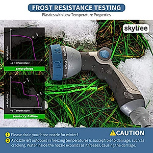 Skytree Hose Nozzle, Metal Garden Spray Hose Nozzle, 8 Patterns Thumb Control Hose Sprayer Nozzle in Lawn and Garden Classic