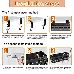 Griddle Caddy for Blackstone 28/36/22/17 inch, Universal BBQ Grill Caddy for Outdoor Grill with Paper Towel Holder & 9" Tong, for Blackstone Griddle Accessories Tool Holder Caddy
