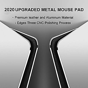 Metal Aluminum Mouse Pad Hard Silver Clear Modern Ultra Thin Double Side Design Mouse Mat Waterproof Fast and Accurate Control for Gaming and Office Magic, Medium 9.45X7.87 Inch…