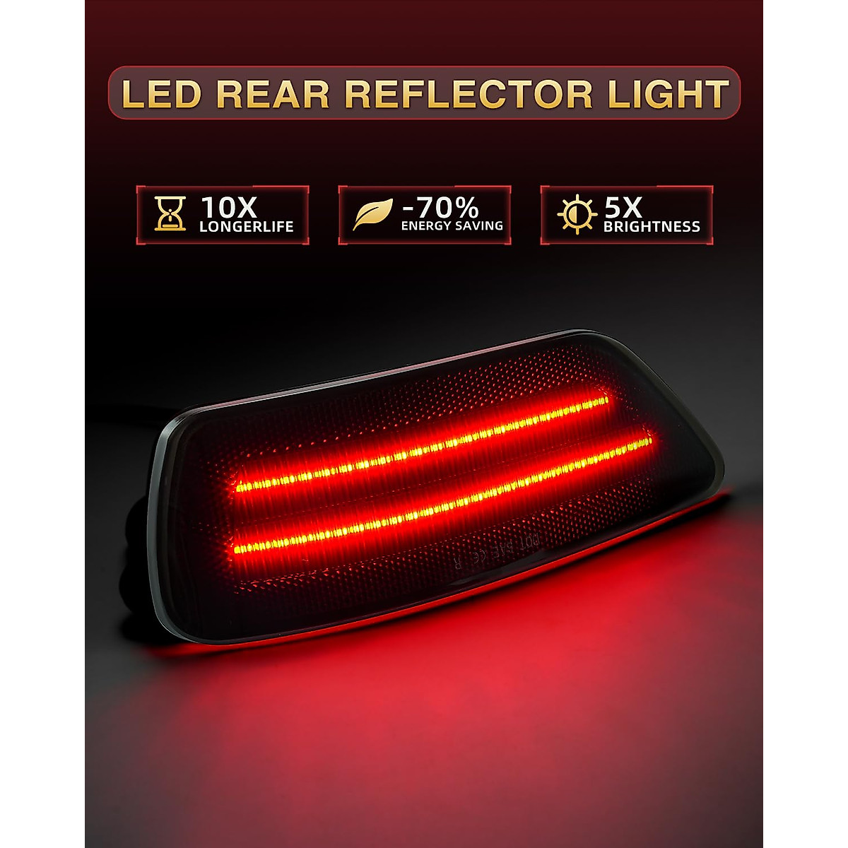 NEIFILES LED Rear Bumper Reflector Lights Compatible with Jeep Compass 2011-2017 Fog Light Assembly for Grand Cherokee 2012-2018, Patriot 2013-2017, Dodge Journey 2011-2020 Pack of 2