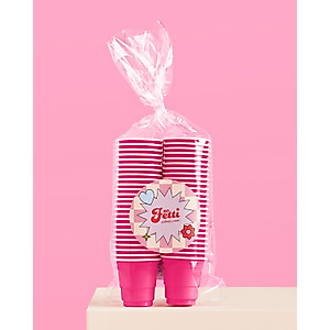 xo, Fetti Party Decorations Hot Pink Plastic Shot Glasses - 50 Disposable 2 oz Cups | Bachelorette Party Cups, Birthday Party Decorations, Party Favors, Pink Baby Shower Supplies, Cute Plastic Cups