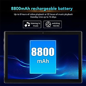 Haofy 2 in 1 Tablet, GPS Navigation 24MP Rear Camera 10.1 Inch Tablet PC Smart 12GB RAM 256GB ROM 5GWiFi for Learning for Android 11.0 for Entertainment (US Plug)
