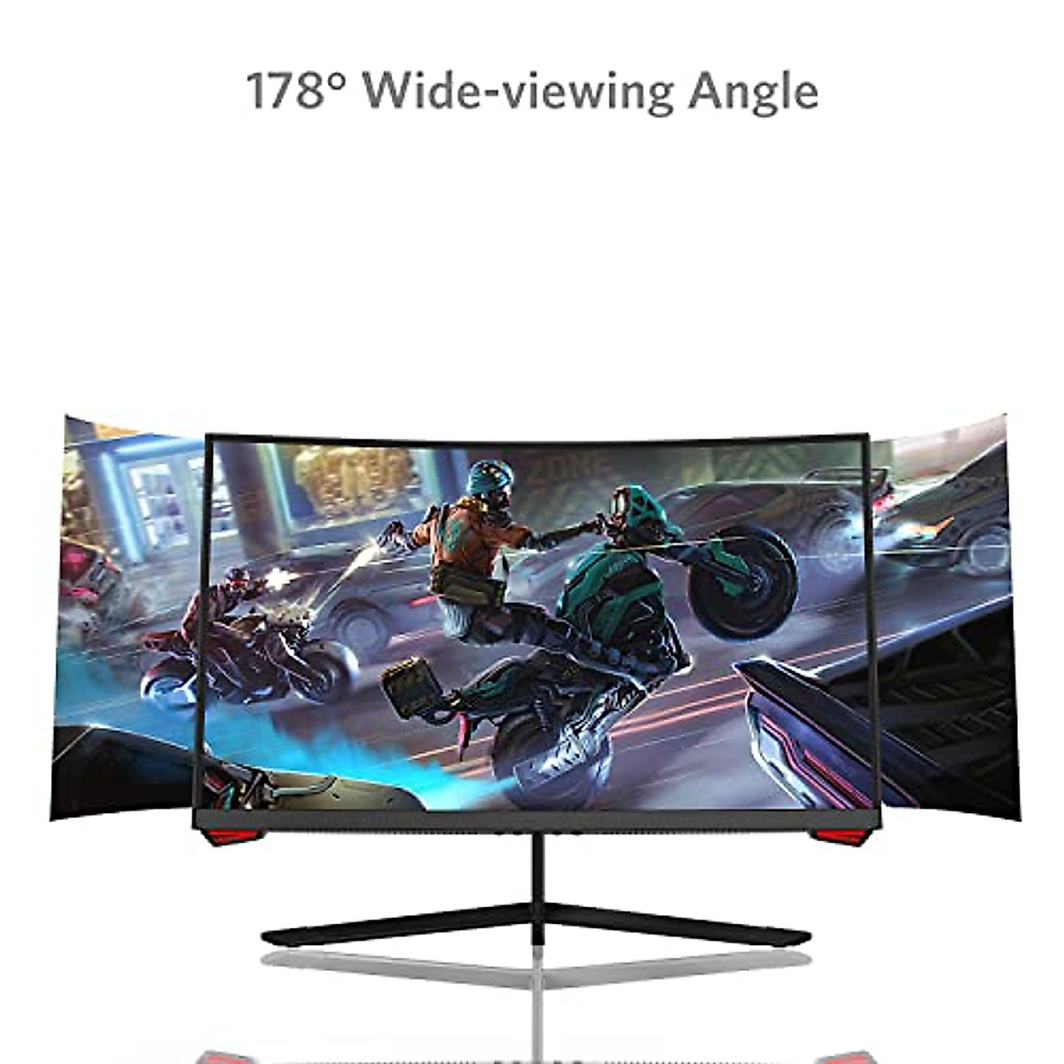 Fiodio 24'' 165Hz Refresh Rate Curved Monitor Full HD 1080P with HDMI Display Ports, VESA Compatible, Free-Tearing Eye Care Monitor for Home Office and Gaming (DP Cable Included)