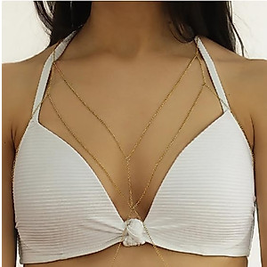 Tgirls Layered Bikini Belly Chain Gold Body Chain Bra Body Chains Beach Body Jewelry for Women