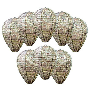 ZeeDix 8 Pack Hanging Paper Fake Wasp Nest Decoy- Eco Friendly Effective Deterrent Bee Hornets Wasp Nest for Outdoor, Home and Garden(8.66"×11",Dark Color)