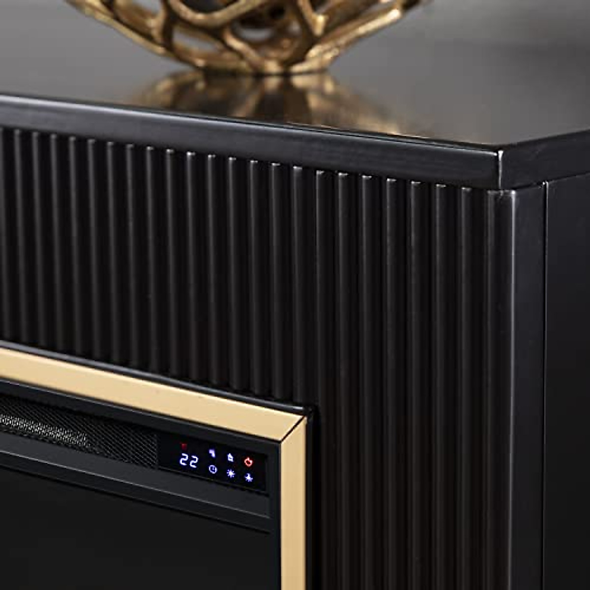 SEI Furniture Crittenly Contemporary Electric Fireplace, Black