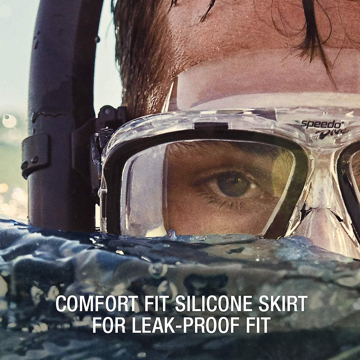 Speedo Unisex-Adult Swim Snorkel Dive Mask Anti-Fog with Nose Cover Adventure Series, M Clear, One Size