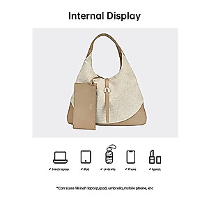Amazing Song Leather Hobo Bag for Women, Shoulder Tote bag Soft Luxury Leather Genuine Designer Handbag with Inner Purse