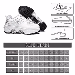 Pairobin Roller Skate Shoes - Sneakers Roller Shoes 2-in-1 Suitable for Outdoor Sports Skating Invisible Roller Skates The Best Choice for Building Confidence Style
