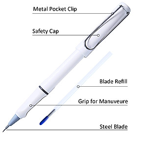TOMZEGNA Safety Cap Craft Knife Precision Cutter with Extra Blade for Refill, Art Paper Hobby Knife, Cutting Tool Blade Work as A Pen