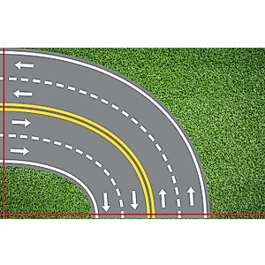 Vinyl Card Road Tiles Paper Road City Town Play Custom Driving Road and Parking Lot for 1/64 Ho Scale Car Track Builder for Kids Best Birthday Gifts Toys Boys Girls Ages 3+ Size of each Tile 12x 12 in