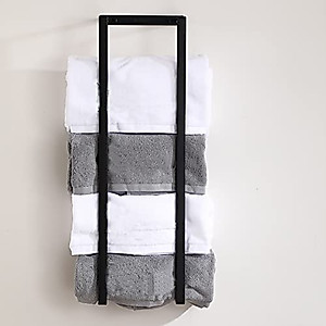 WANLIAN Wall Mounted Bathroom Towel Rack Bathroom Storage, Bath Towel Rack, Wall Mounted Towel Rack, Mounted Towel Rack- Black (Black Towel Rack)