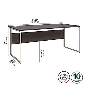 Bush Business Furniture Hybrid Computer Table Desk with Metal Legs, 72W x 36D, Storm Gray
