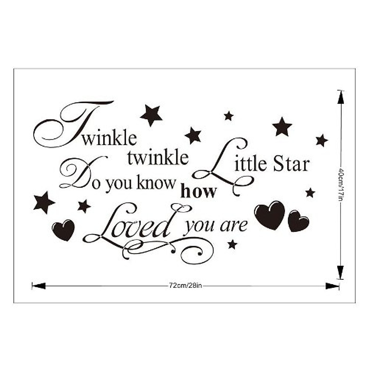 Twinkle Little Star Do You Know How Loved Are - Girl's or Boy's Room Kids Baby Nursery - Vinyl Wall Decal, Lettering Art Letters Decor, Quote Design Sticker, Saying Decoration