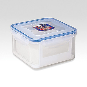 LOCK & LOCK Square Plastic Food Container with Special Tray for Tofu 40.58oz / 5.07cup