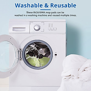 JORAIR AV2610WA RV2610WA Vacuum Mop Replacement Pads Compatible with Shark RV2610WA AV2610WA RV2620WD RV2410WD AI Ultra 2- in-1 Robot Vacuum, Washable Reusable Microfiber Soft Pads, 6 Pack