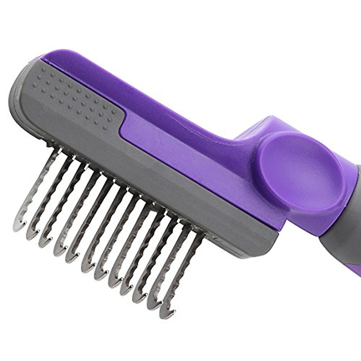 Hertzko Dematting Brush Comb - Safety Edges for Removing Dead, Matted & Knotted Fur from Cats & Dogs - Dog Detangler, Cat Brushes for Indoor Cats & Grooming Kit for Pet Hair Removal