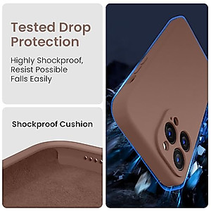 FireNova for iPhone 13 Pro Case, Silicone Upgraded [Camera Protection] Phone Case with [2 Screen Protectors], Soft Anti-Scratch Microfiber Lining Inside, 6.1 inch, Light Brown