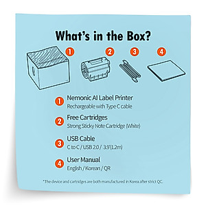 MANGOSLAB nemonic Label - Label Printer & Sticky Notes Printer | Thermal Label Printer | Label Maker | Sticker Printer | Bluetooth Label Printer | iOS & Android & MS Office